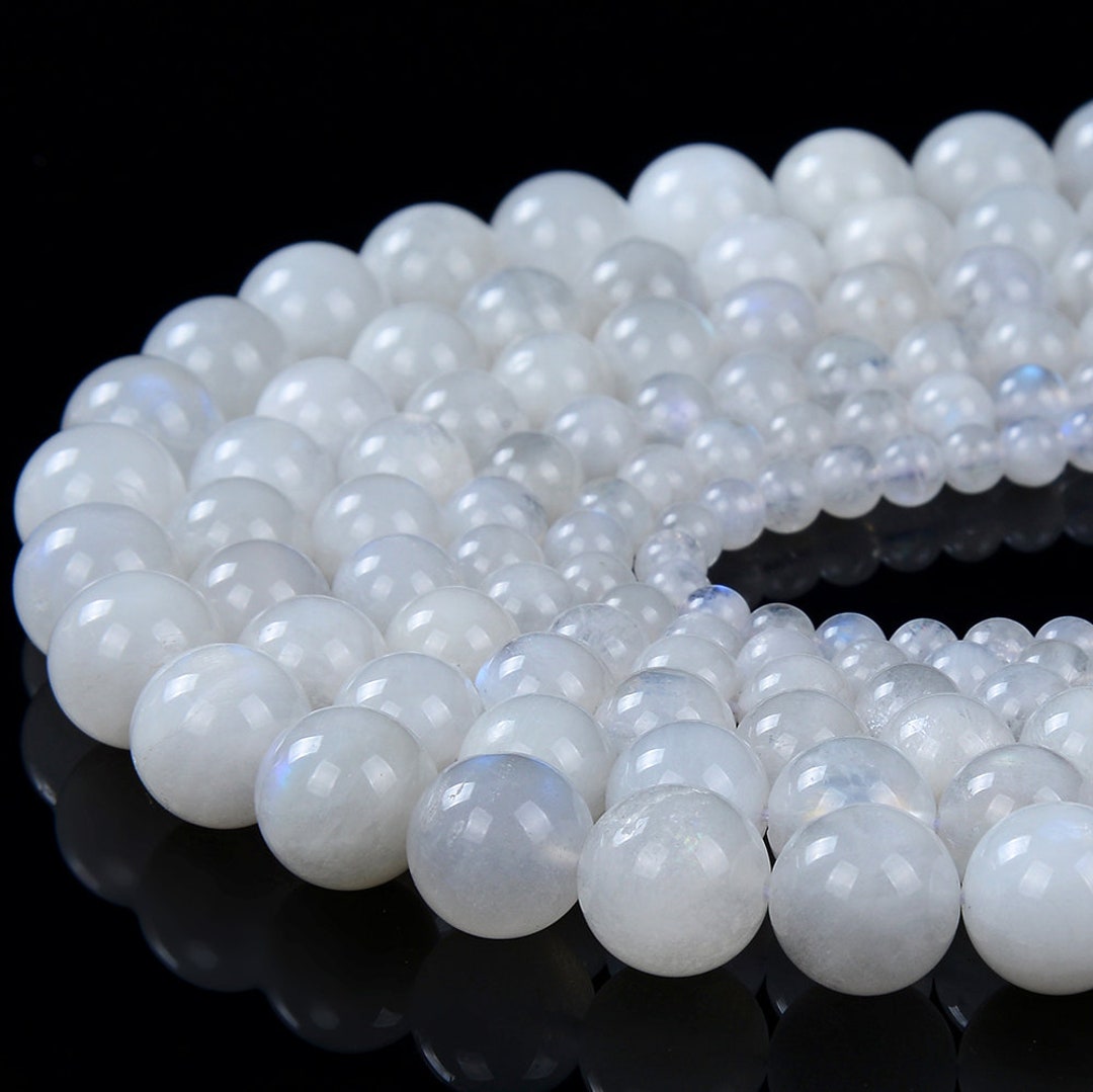 Natural Indian Rainbow Moonstone Gemstone Grade AAA Round 3MM 4MM 5MM ...