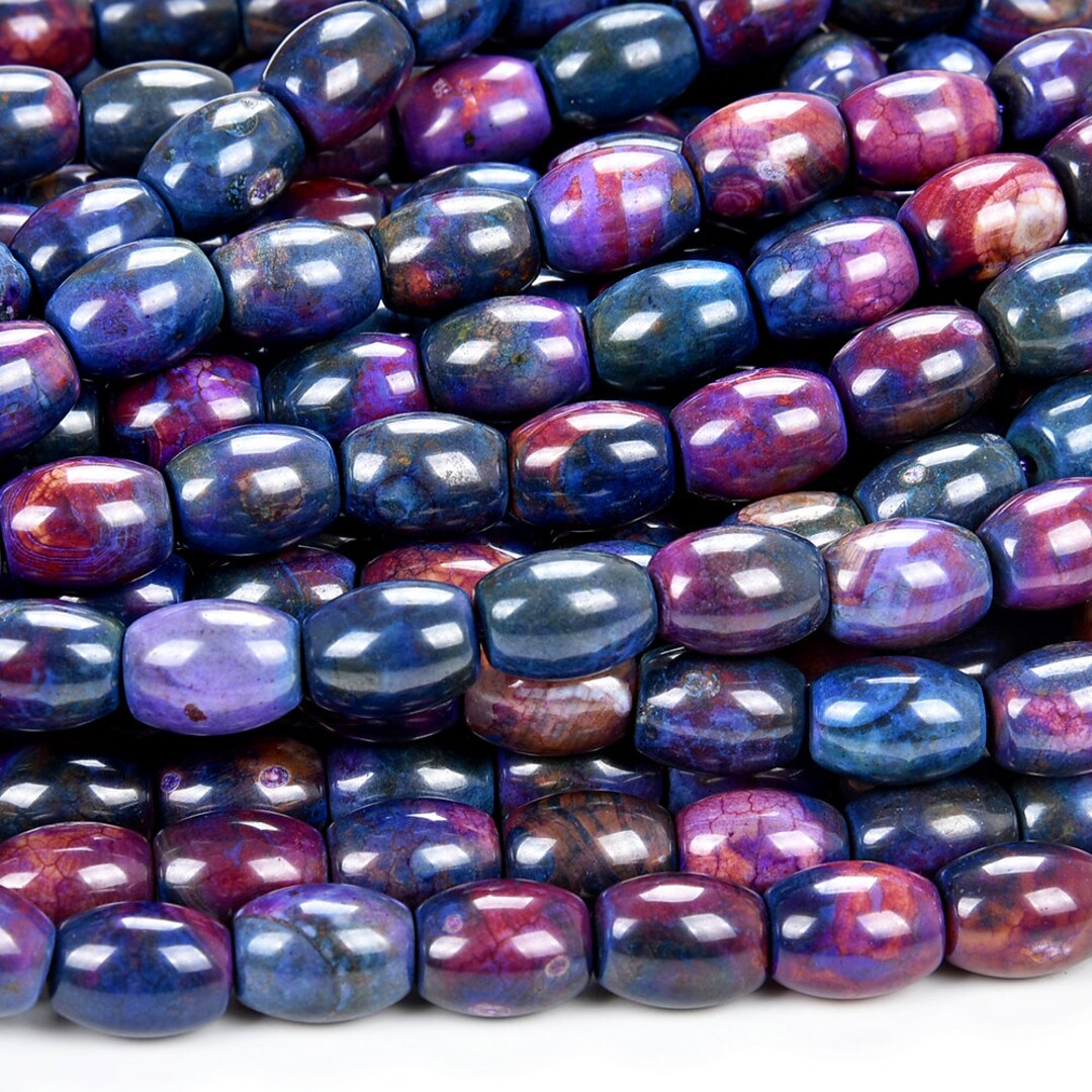 Sugilite Color Agate Gemstone Barrel Drum 10X13MM Loose Beads BULK LOT ...