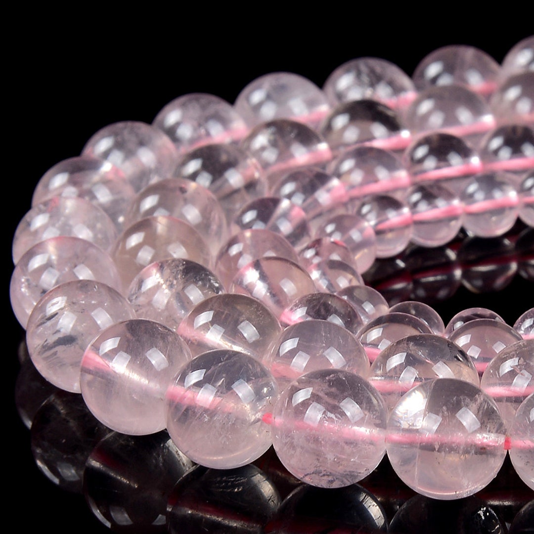 Natural Gemmy Mozambique Rose Quartz Gemstone Grade AAA Round 6MM 8MM ...