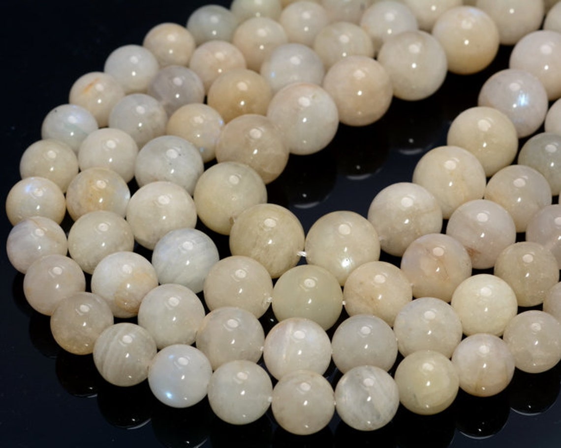 SALE Genuine Rainbow Moonstone Milky White Gemstone 10mm | Etsy