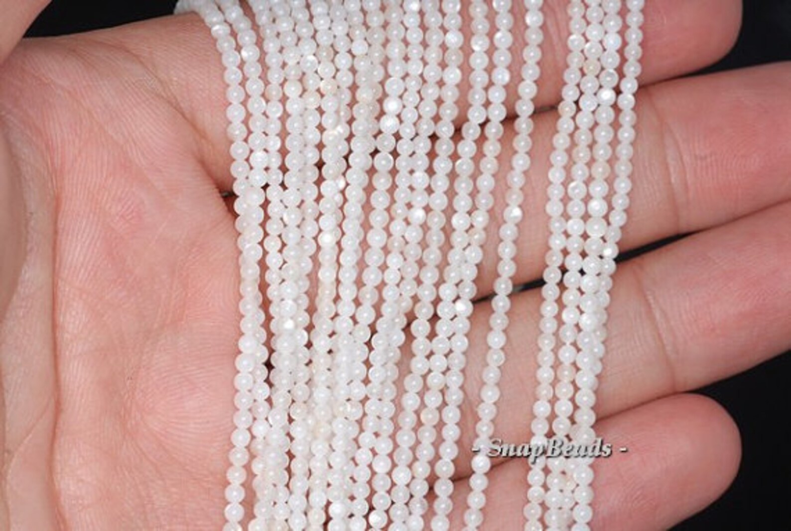 2mm Ivory Pearl Shell Gemstone Grade A Ivory White Round | Etsy