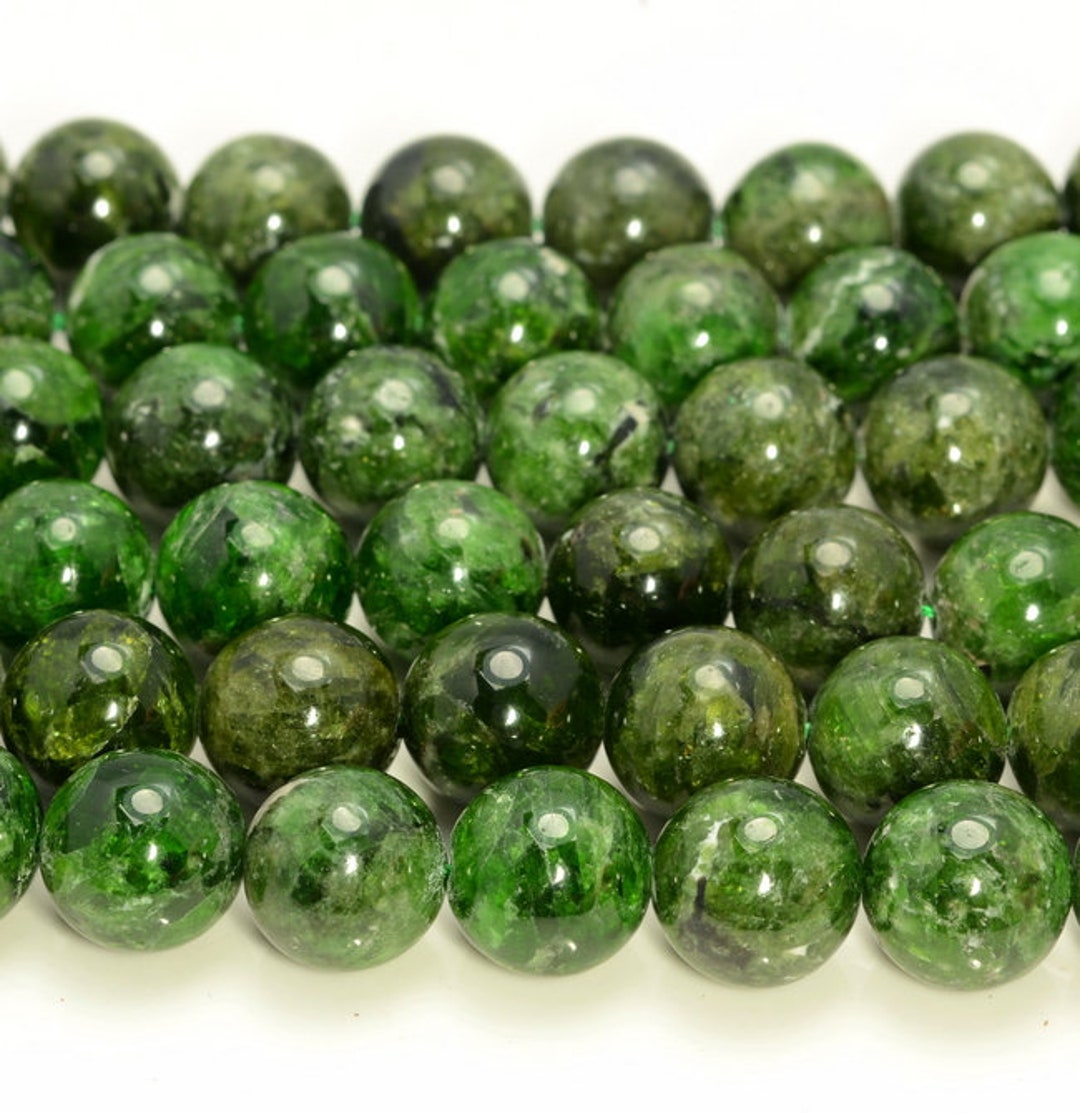 Genuine Natural Chrome Diopside Gemstone Grade A Green 7mm 8mm 9mm 10mm ...