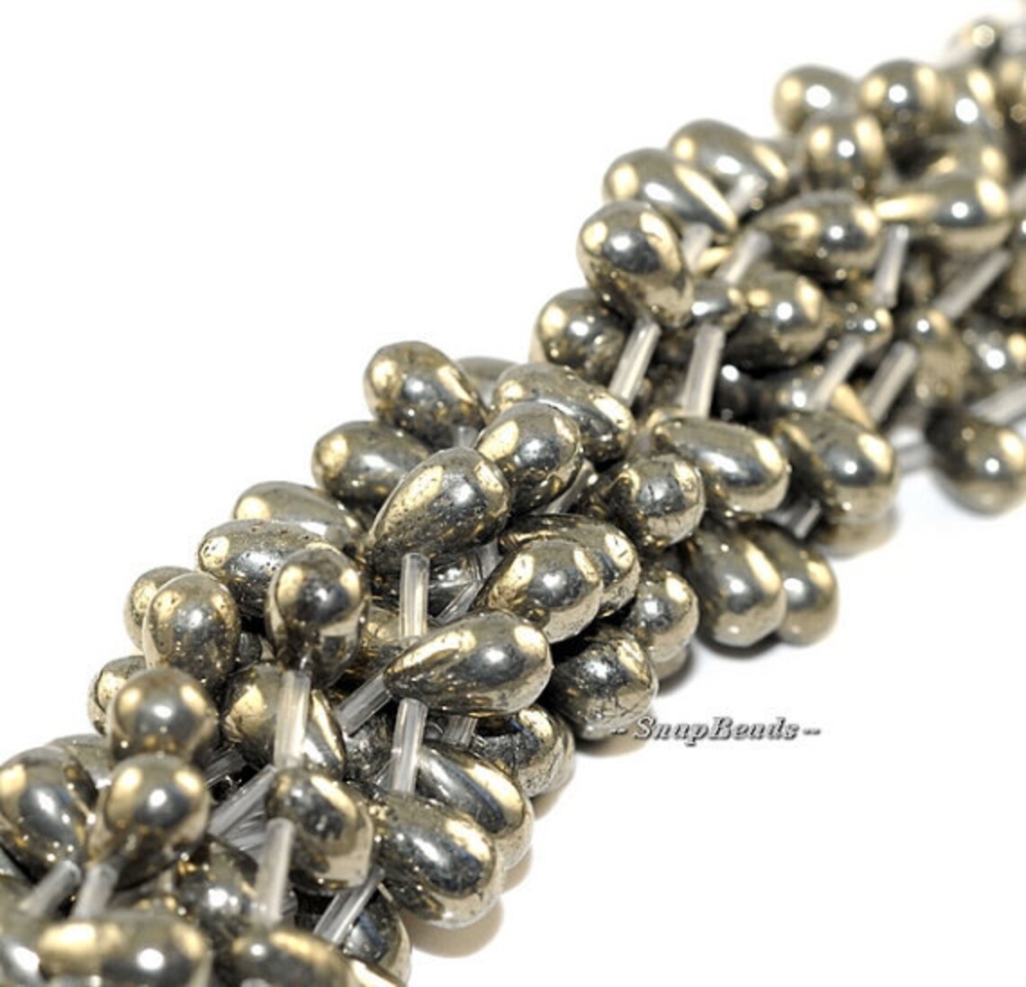 12X8MM Iron Pyrite Gemstones Top Drilled Smooth Teardrop - Etsy