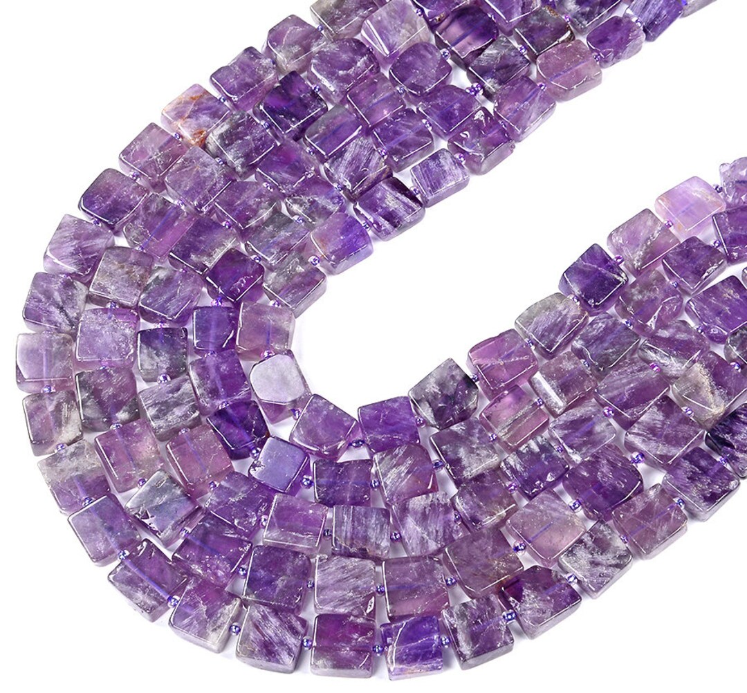 Natural Chevron Amethyst Gemstone Cube 9-11MM 10-13MM 11-15MM Loose ...