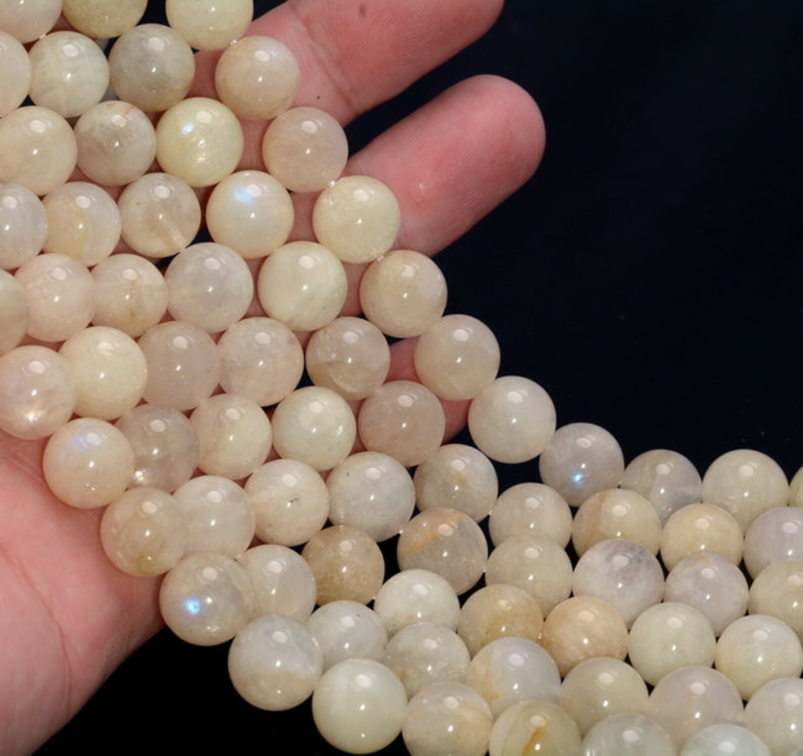 SALE Genuine Rainbow Moonstone Milky White Gemstone 10mm | Etsy