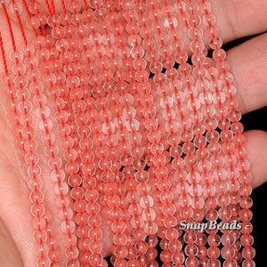 2mm Watermelon Quartz Gemstone Grade A Pink Red Round 2mm Loose Beads ...