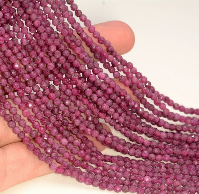 3mm Genuine Ruby Gemstone Red Micro Faceted Round Loose Beads - Etsy