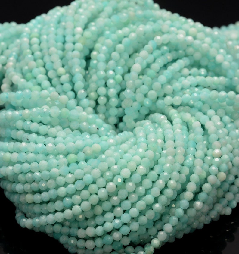 2MM Light Blue Amazonite Gemstone Grade AAA Micro Faceted | Etsy