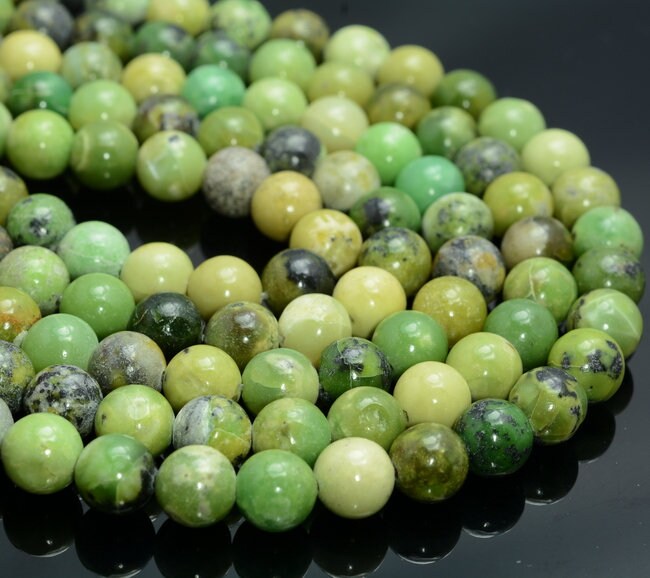 Genuine Natural Chrysoprase Gemstone Green 6mm 8mm 10mm Round Loose ...