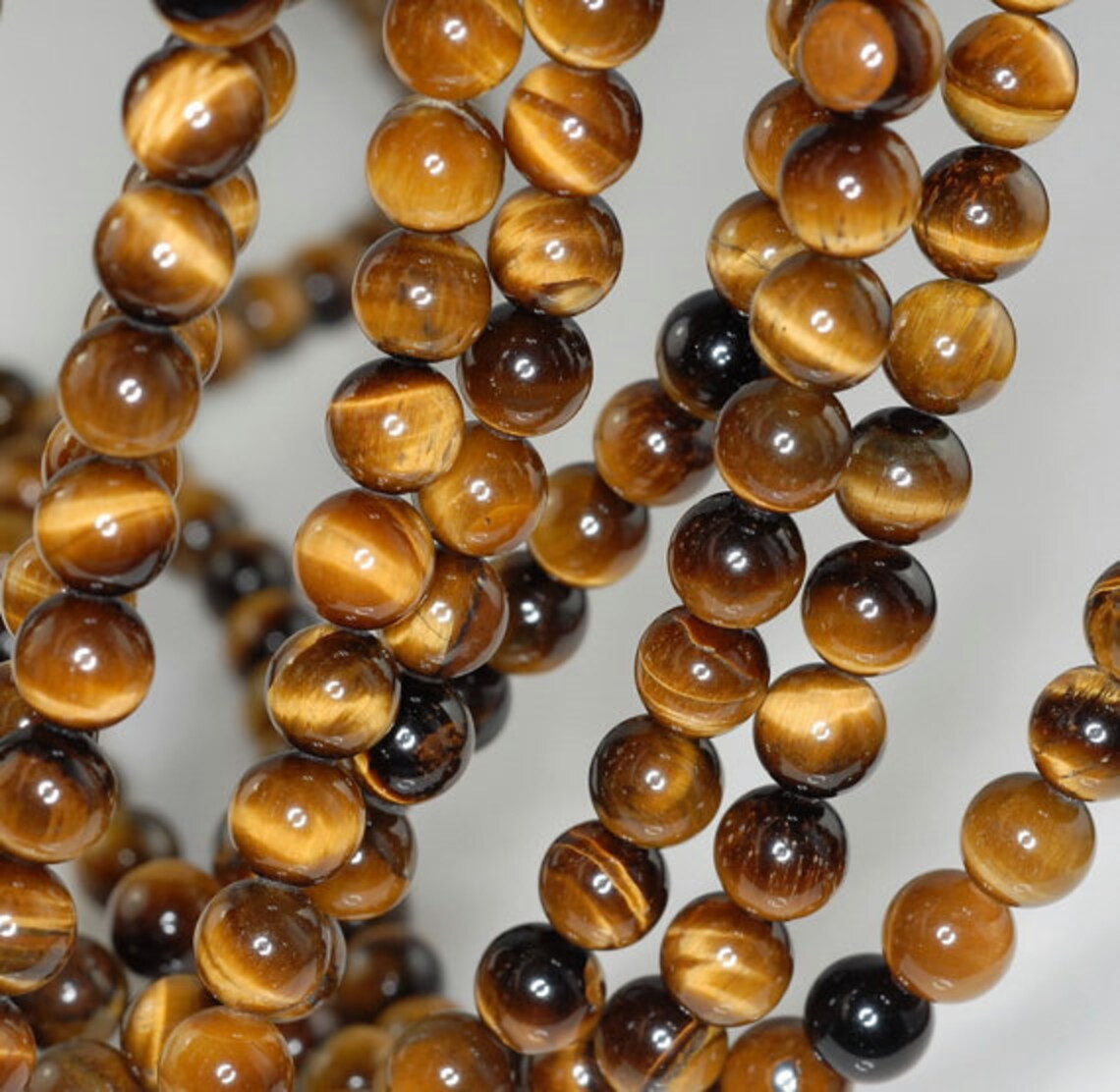 Yellow Tiger Eye Gemstone Grade AA 4mm 6mm 8mm 10mm 12mm Round Loose ...