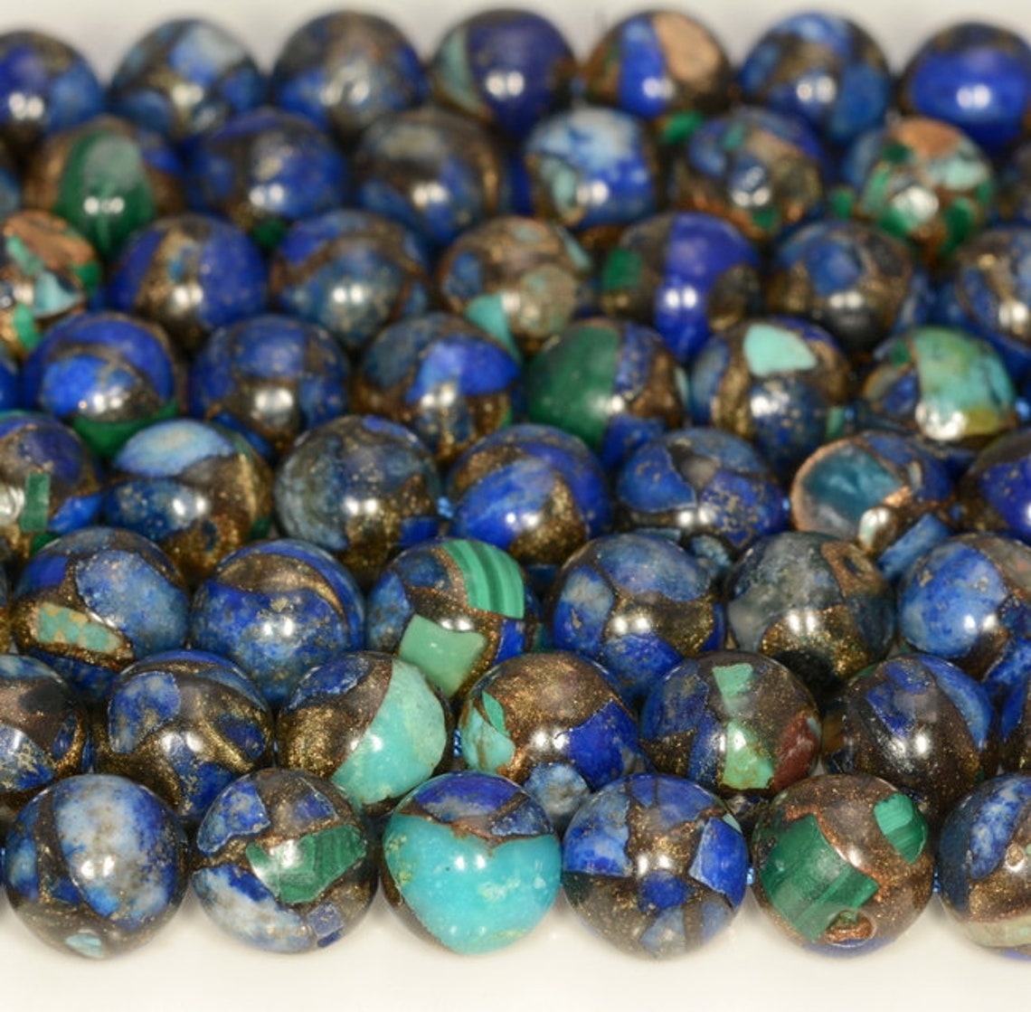 8mm Lapis Malachite Turquoise Sandstone Gemstone Mix Natural Stone ...