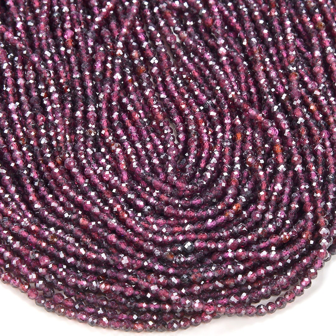 Natural Purple Red Garnet Gemstone Grade AA Micro Faceted Round 1MM 2MM ...