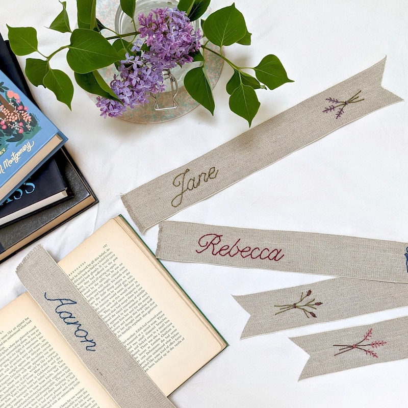 Embroidered Bookmark - Etsy