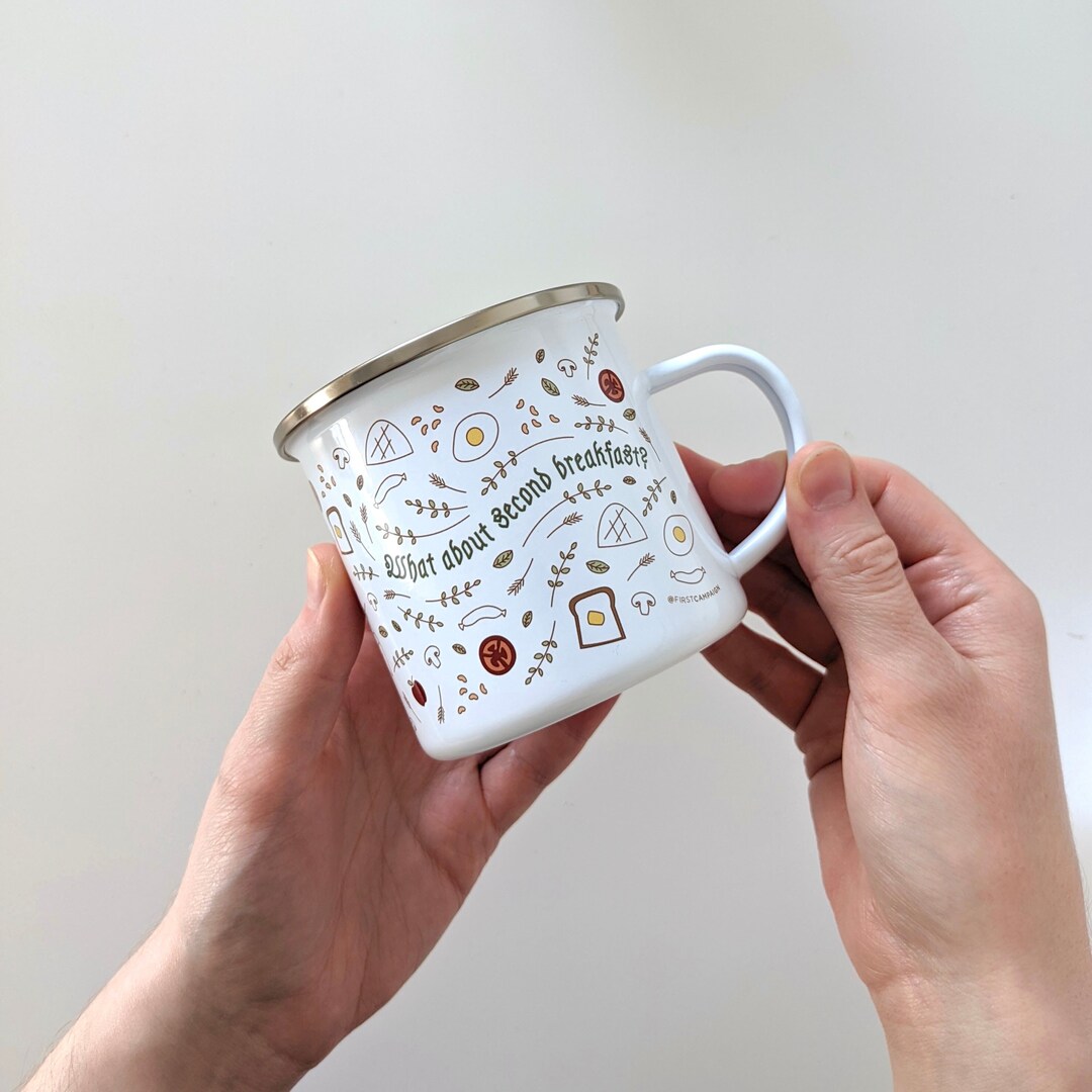 What About Second Breakfast Mug, 12 OZ Metal Enamel - Etsy