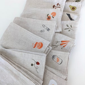 Personalized 100% Linen Napkin Set, Linen Anniversary Gift - Etsy