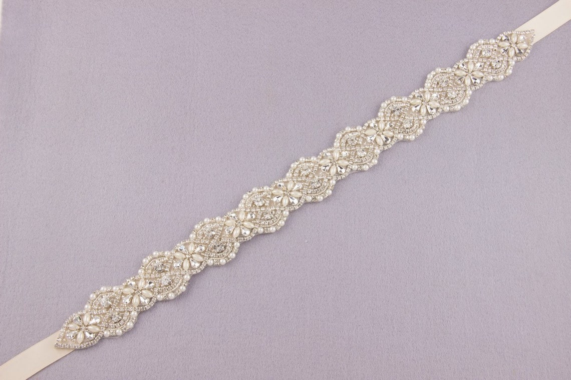 Wedding Belt SILVER Rhinestone Bridal Belts and Sashes Bride - Etsy