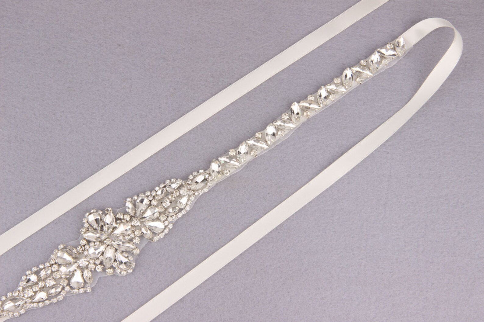 Simple Bridal Belt Silver Wedding Dress Belt Skinny Bridal | Etsy