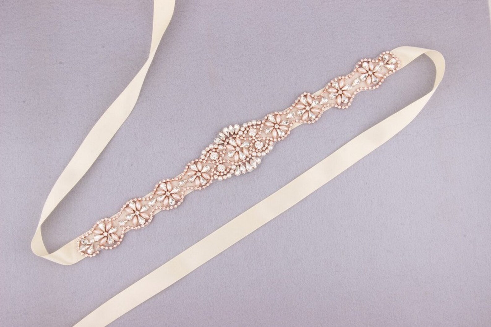 Pearl Bridal Belt Rose Gold Wedding Dress Belt Rhinestone | Etsy