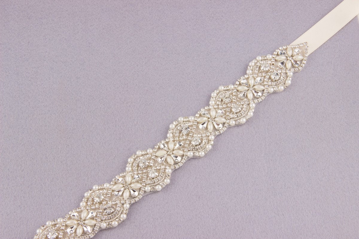 Wedding Belt SILVER Rhinestone Bridal Belts and Sashes Bride - Etsy