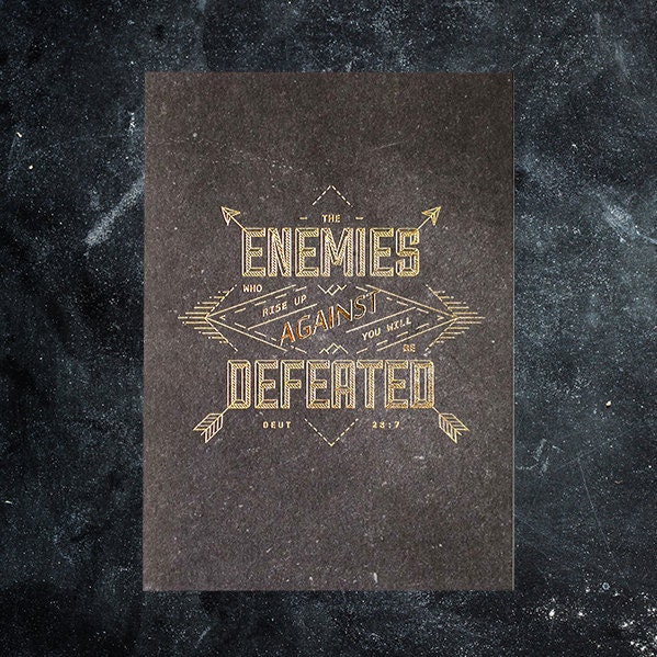 Enemies Defeated premium postcard with gold foil stamp | Etsy