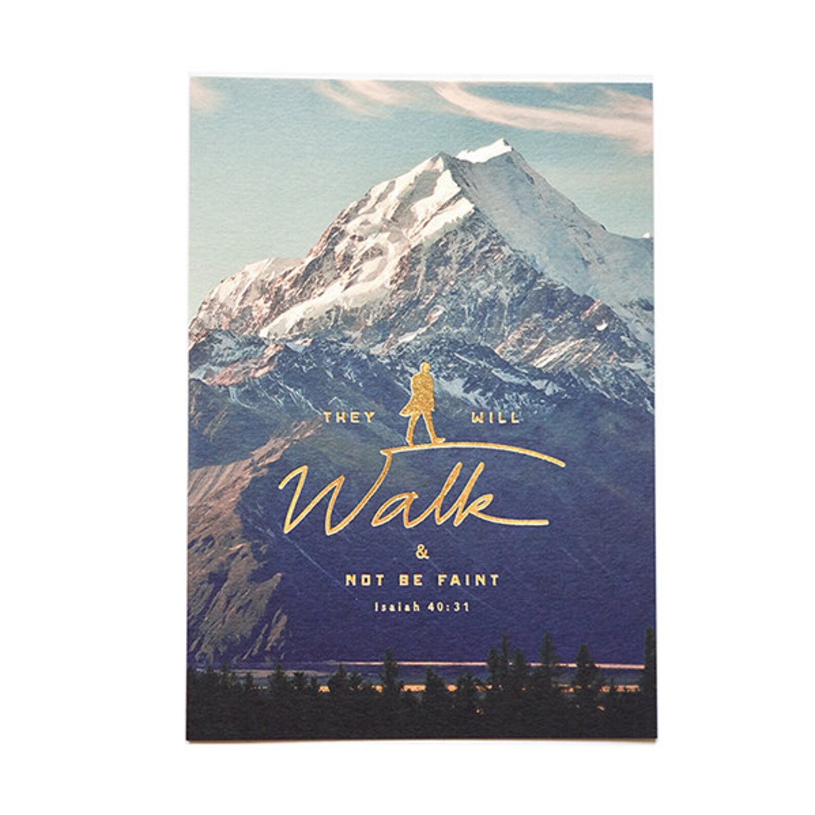 Walk & Not Be Faint - Premium Postcard With Gold Foil Stamp - Bible ...