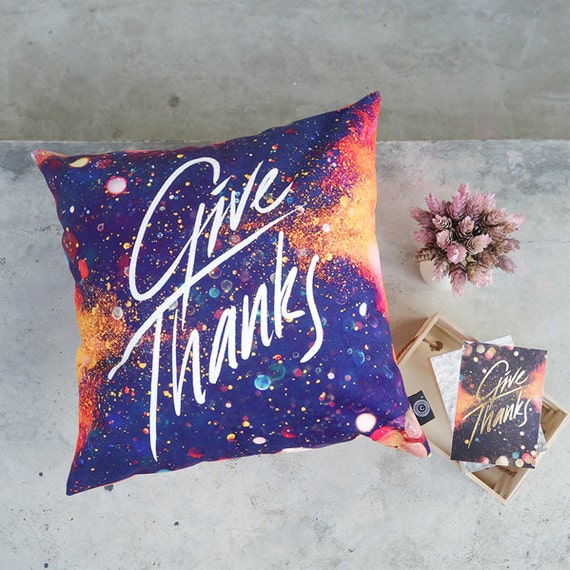 Give Thanks Premium Velvet Pillow Cushion Cover Bible - Etsy