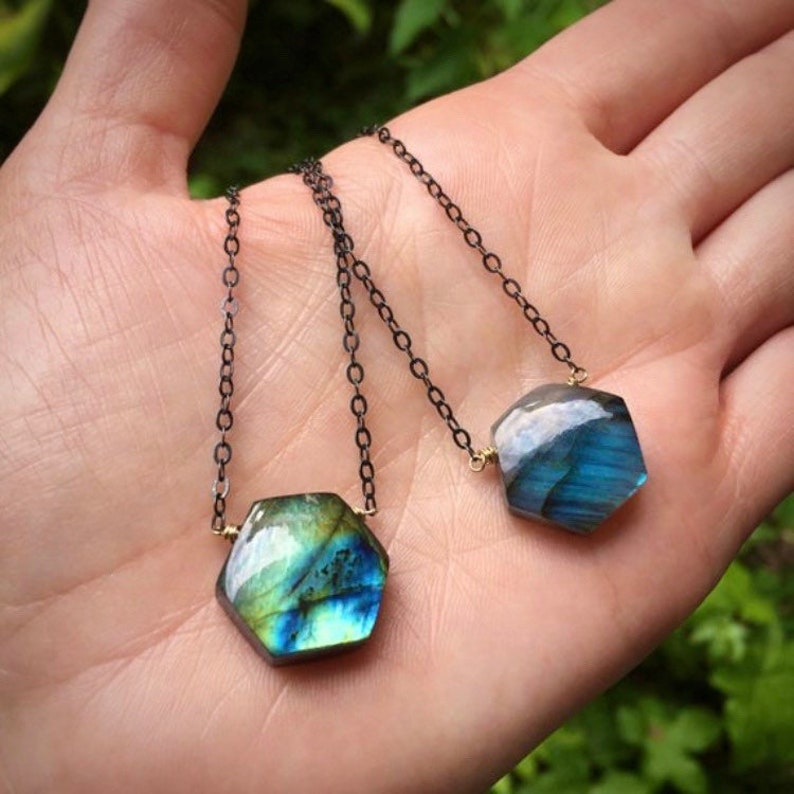 Labradorite Necklace Labradorite Pendant Sterling Silver | Etsy