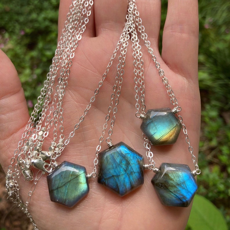 Labradorite Necklace Labradorite Pendant Sterling Silver | Etsy