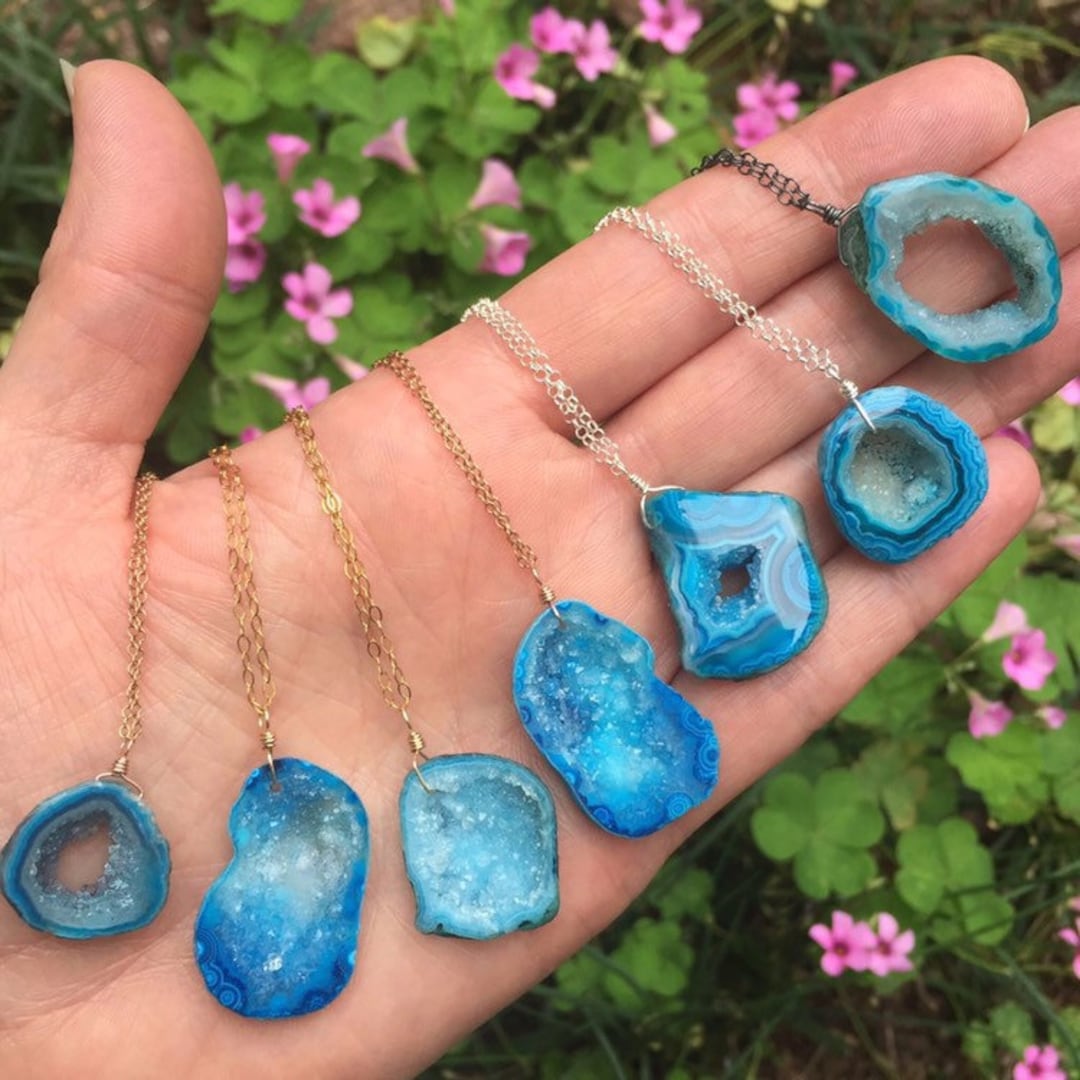 Geode Necklace Druzy Necklace Geode Choker Agate - Etsy