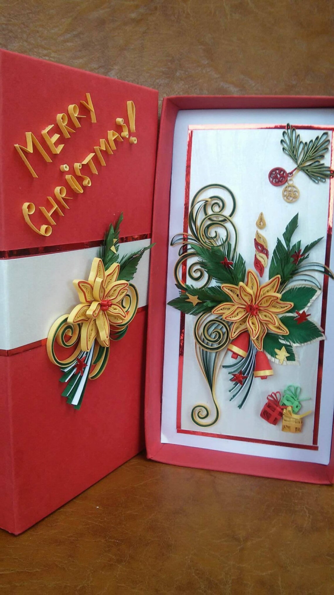 Christmas Quilling Card With Box - Etsy
