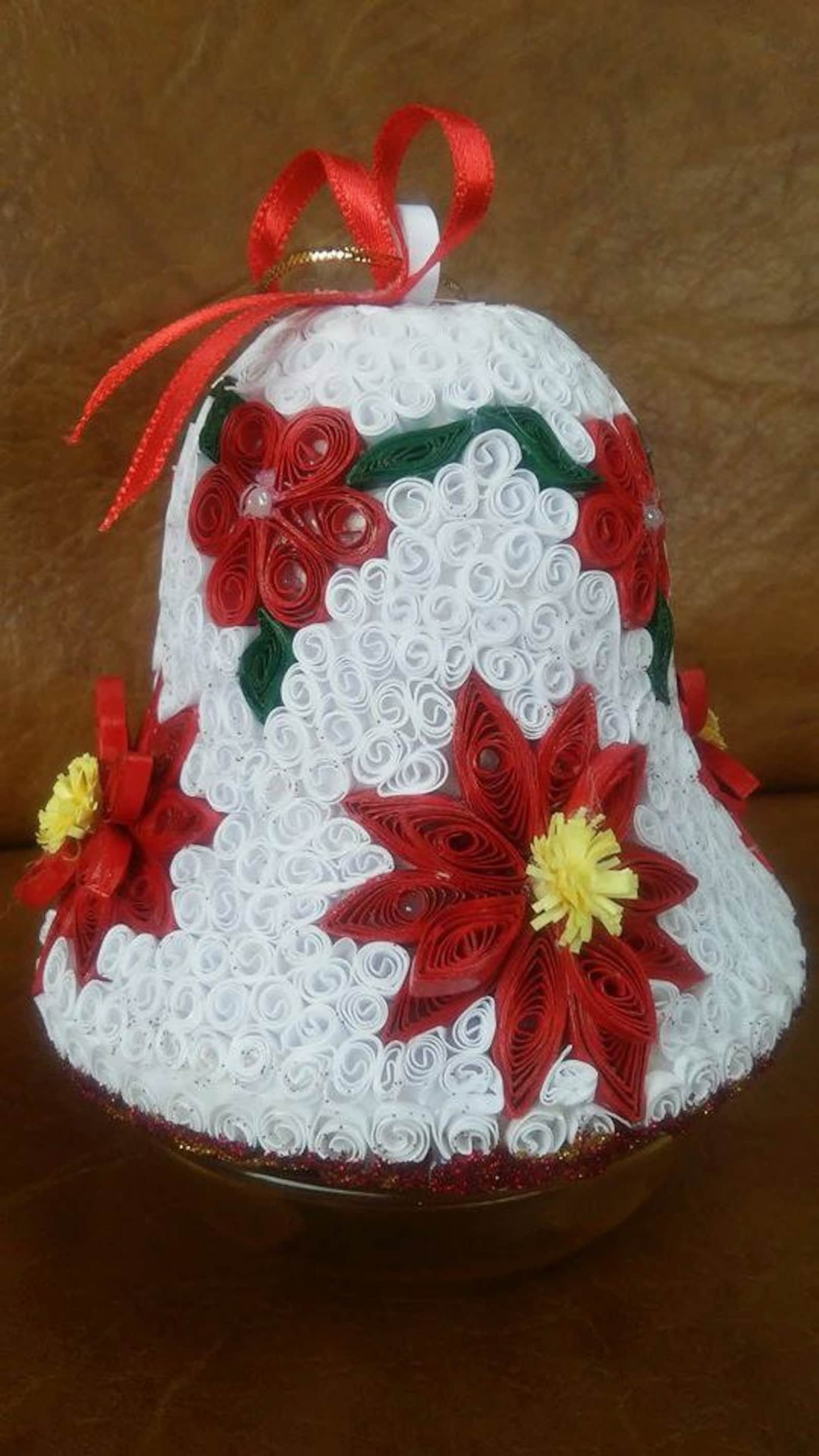 Quilling Christmas Tree Bells Handmade SET OF 4 - Etsy