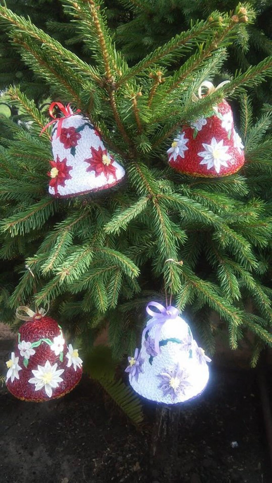Quilling Christmas Tree Bells, Handmade, SET OF 4 - Etsy