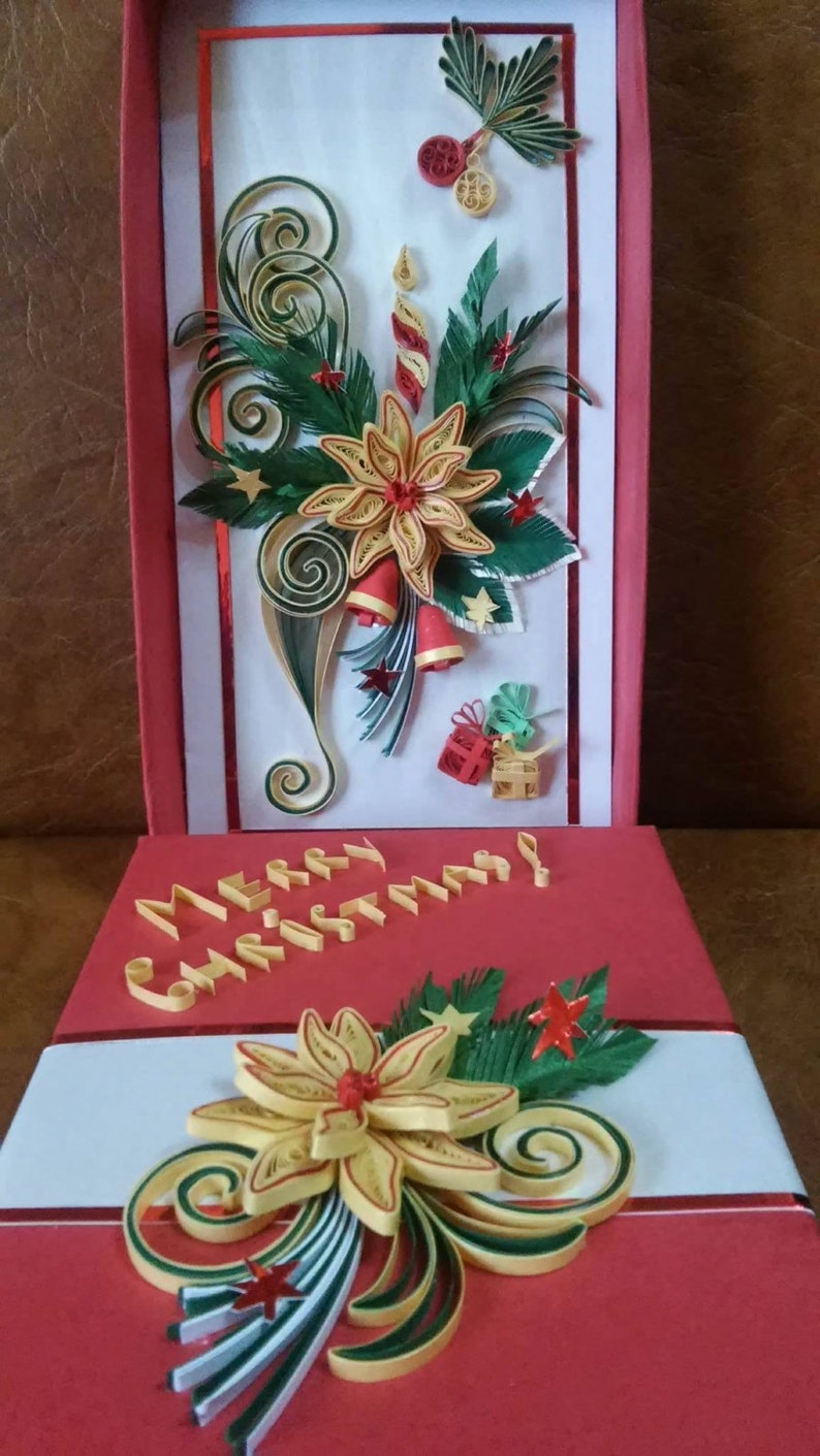 Christmas Quilling Card With Box - Etsy