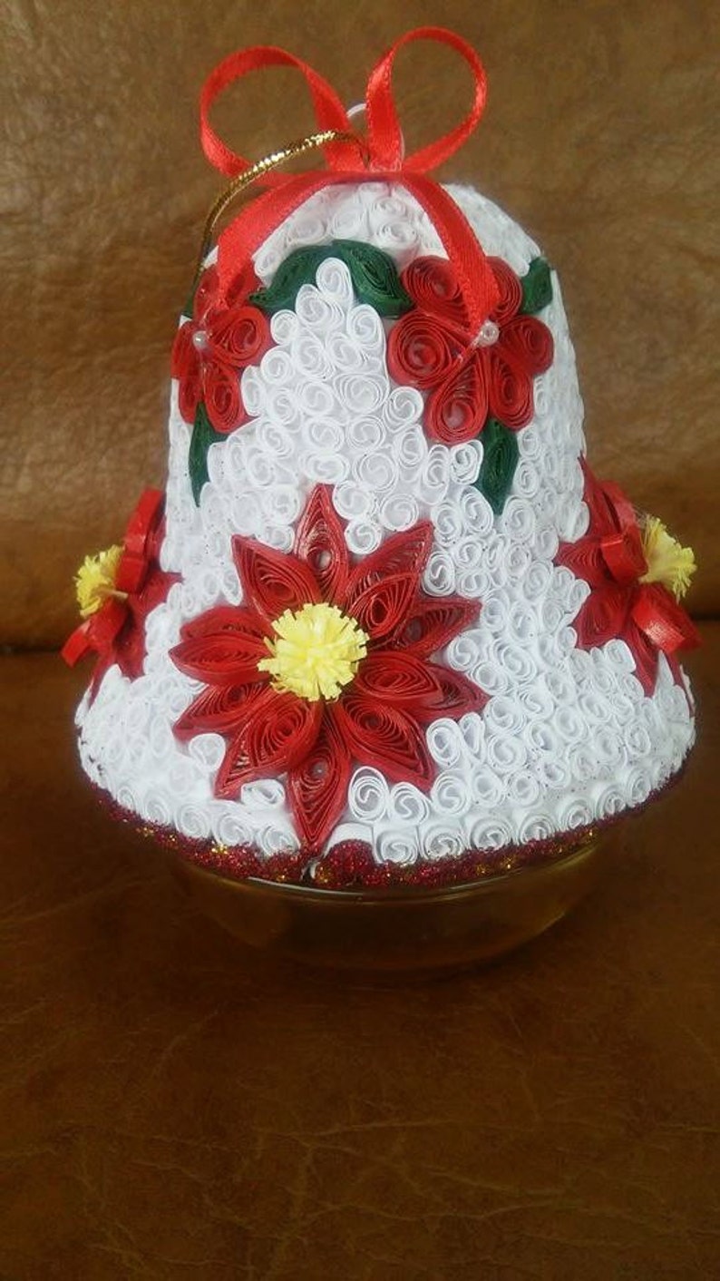 Quilling Christmas Tree Bells Handmade SET OF 4 - Etsy
