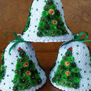 Quilling Christmas Tree Bells, Handmade, SET OF 4 - Etsy