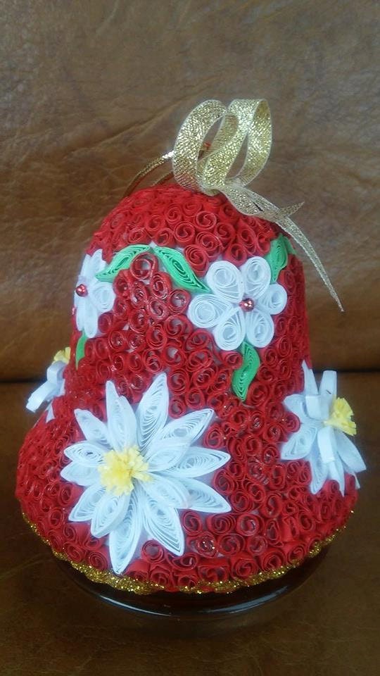 Quilling Christmas Tree Bells, Handmade, SET OF 4 - Etsy