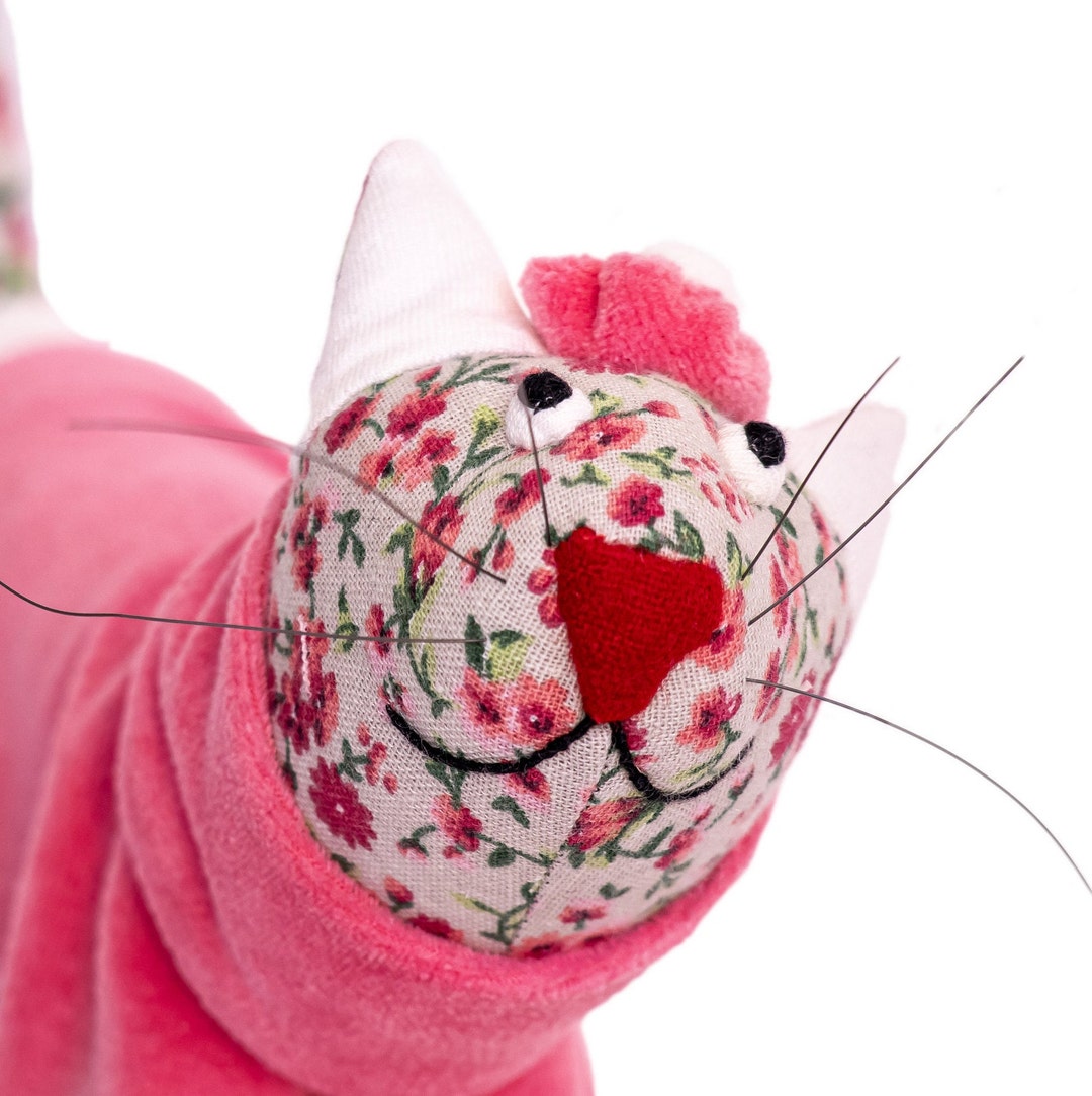 Cat Stuffed Animal Kitty Plush Cute Cat Plush Pink Cat - Etsy