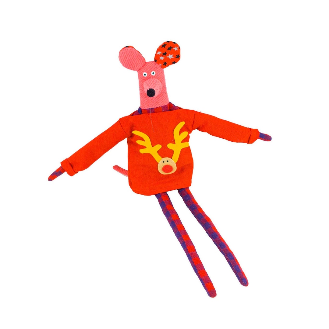 RED MOUSE PLUSH Rat Kids Toys Wool Mouse Toy Red Soft Sculpture ...