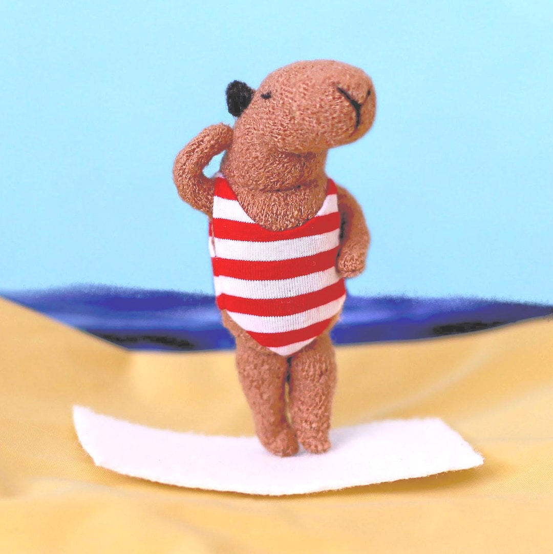 Poseable Pocket-sized Capybara Toy, South American Stuffed Animal Soft ...