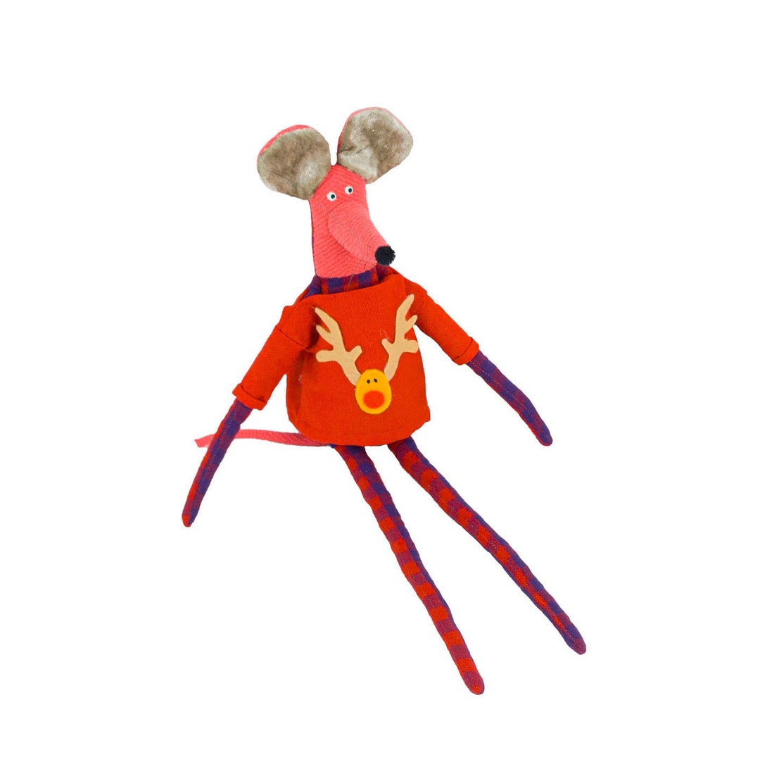 Heirloom Handsewn Wool Stuffed Animal Mouse, Anthropomorphic Cloth Rag ...