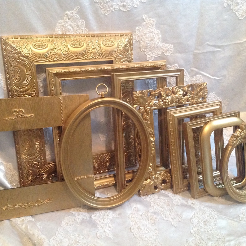 Shabby Chic Picture Frame Set Ornate Mix Custom Colors Vintage Mix Hand ...