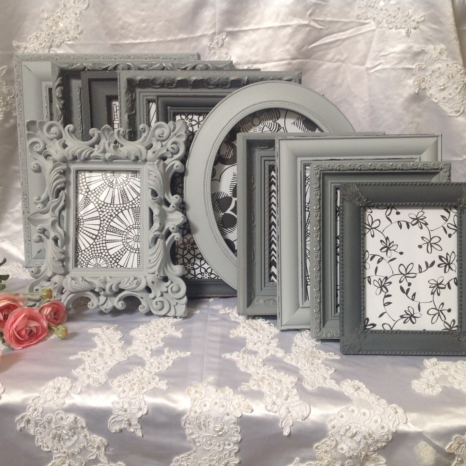 Picture Frame Set Shabby Chic Picture Frame Hand Painted - Etsy