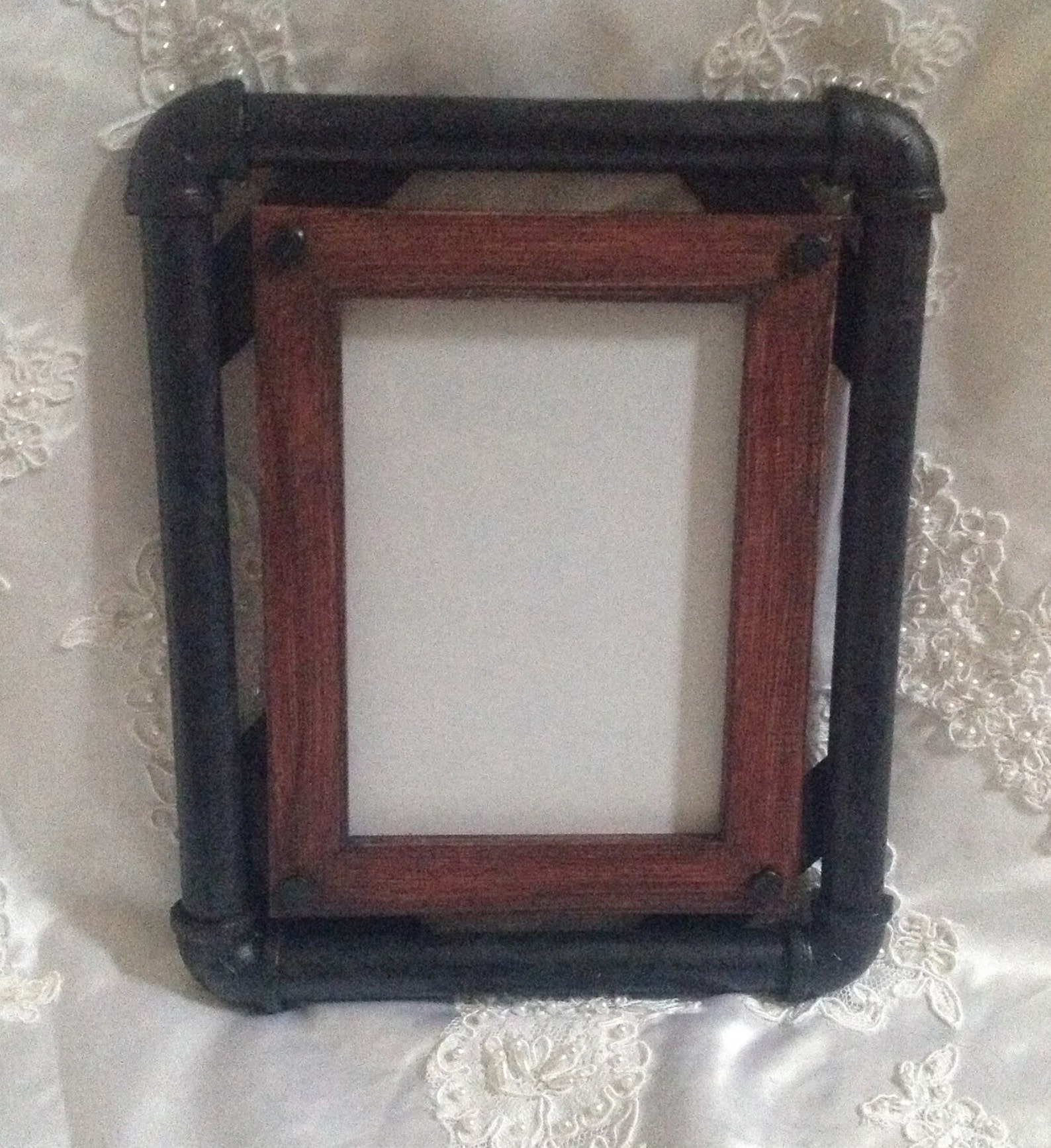 Industrial Picture Frame Steampunk Pipes Custom Colors | Etsy