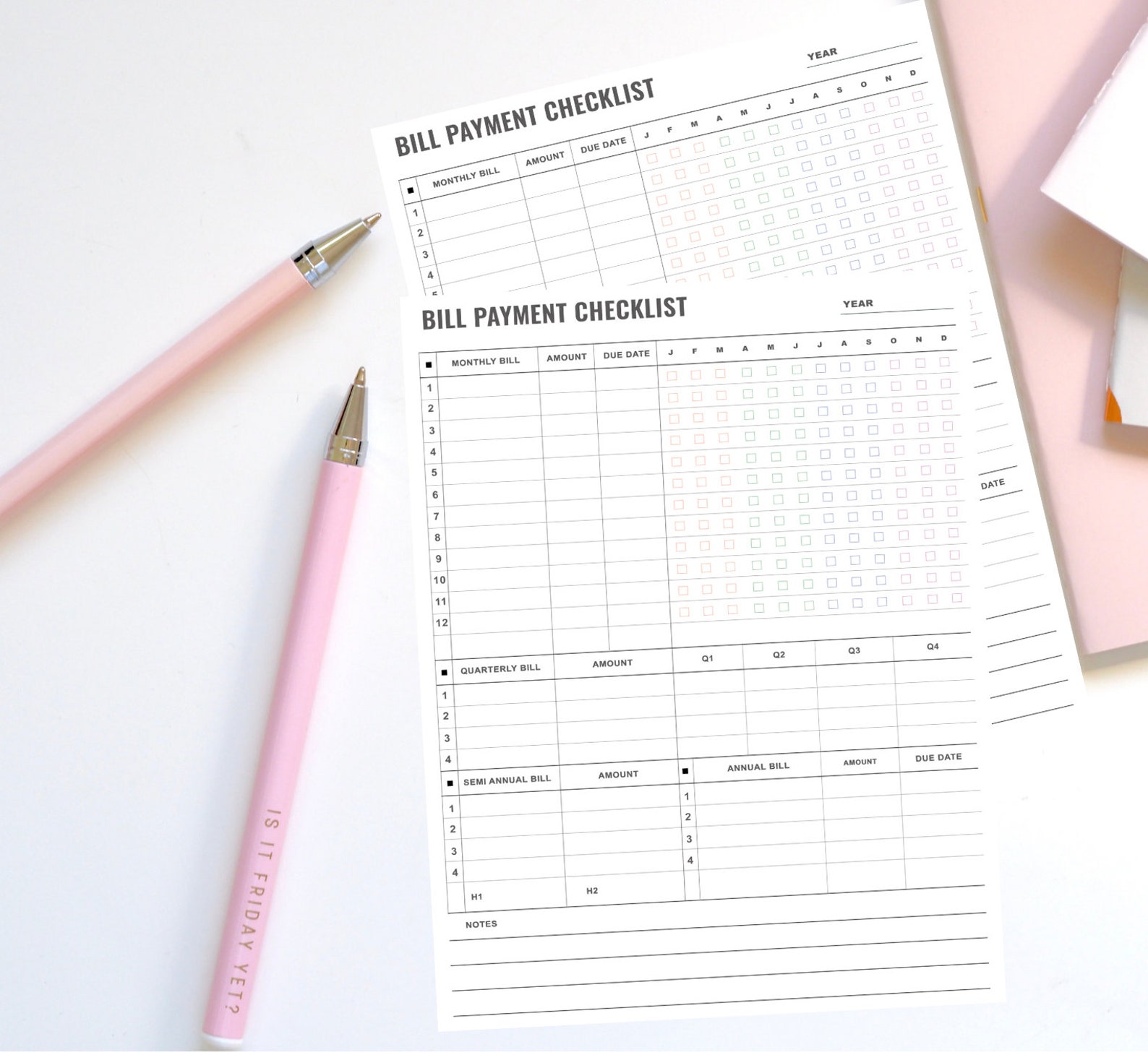 Bill Payments Checklist A4 A5 Letter PDF Digital Download - Etsy