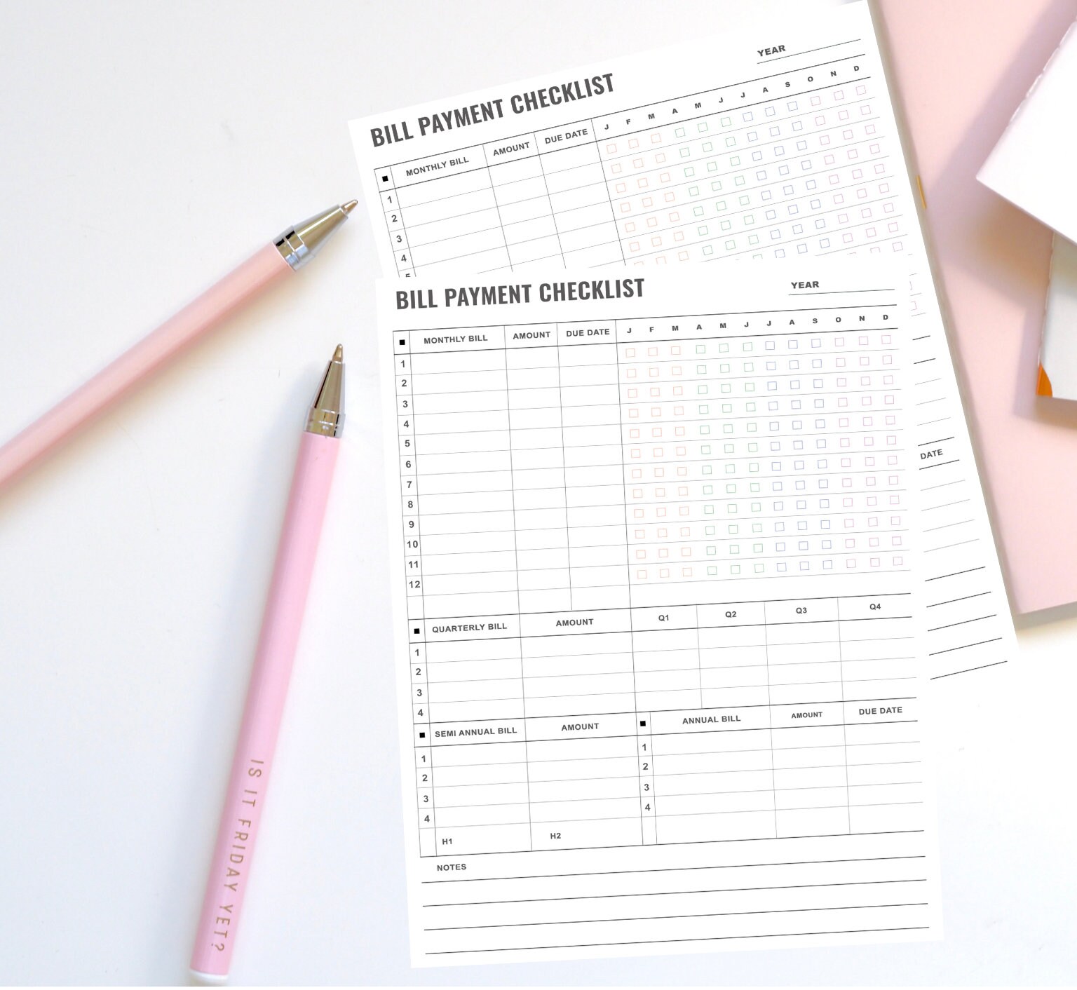 Bill Payments Checklist A4 A5 Letter PDF Digital Download - Etsy