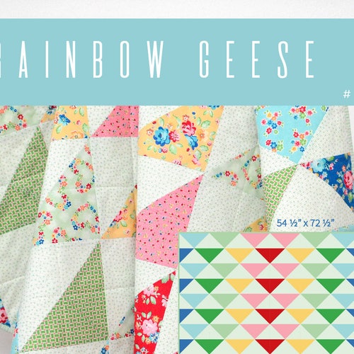 PDF Quilt Pattern Rainbow Geese Pillow - Etsy