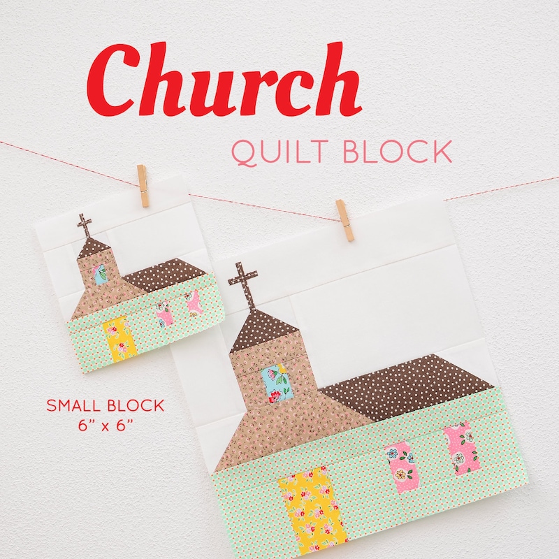 Church Quilt Block - Etsy