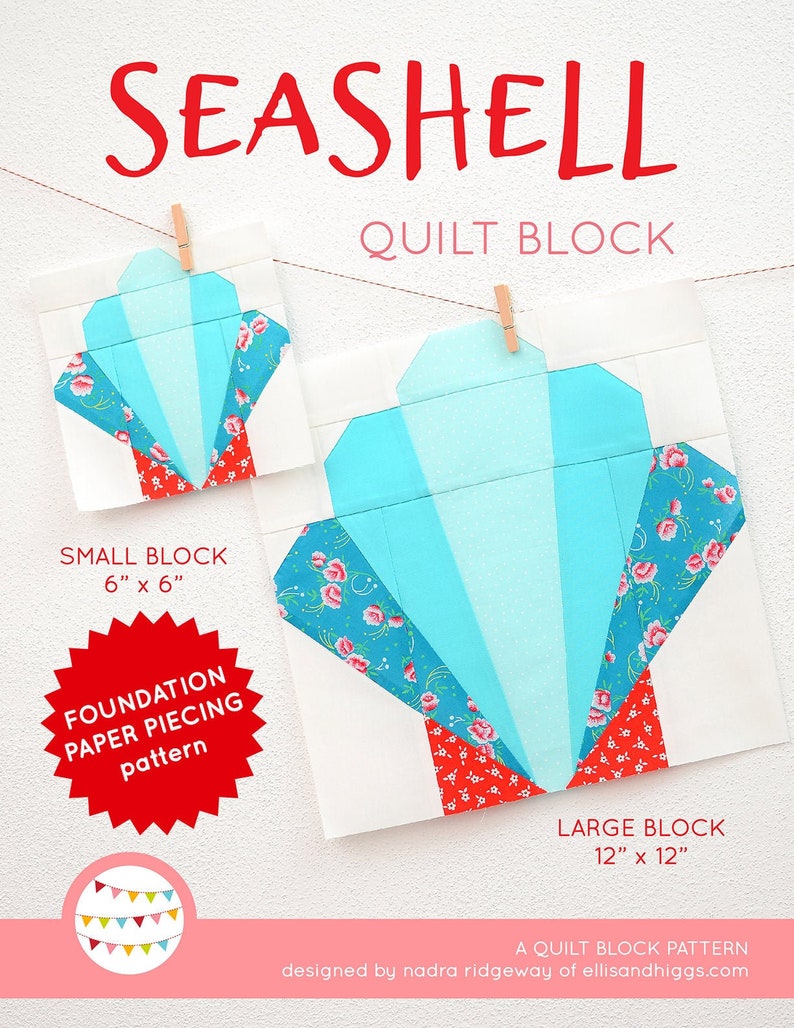 PDF Nautical Foundation Paper Piecing Quilt Pattern Seashell | Etsy