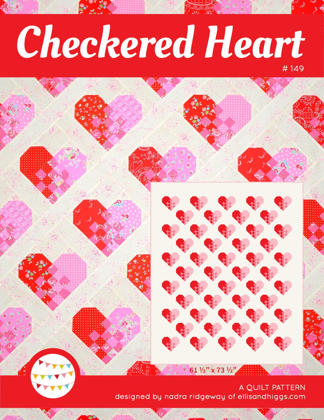 PDF Heart Quilt Pattern - Checkered Heart Quilt - Etsy