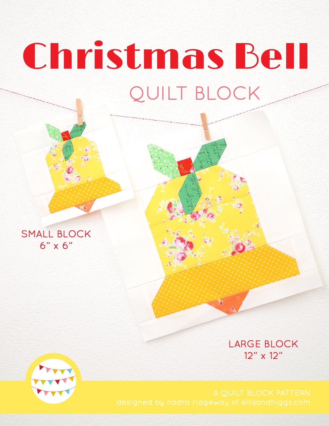 PDF Christmas Quilt Pattern - Christmas Bell Quilt Pattern - Etsy